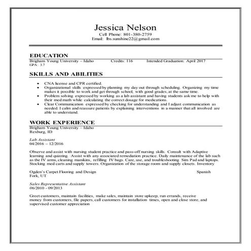 Jessica Nelson Resume | DOCX