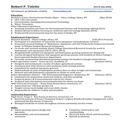 Leo Fitzpatrick CV (Nov 2016) | DOC