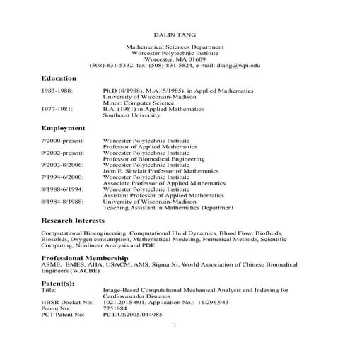 Tang-CV-WPI | PDF