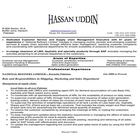 Hassan CV 2016 | DOC | Logistics | Business