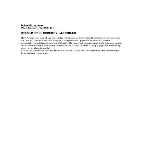 ILENE FELDMAN RECOMMENDS ROBERT Y | PDF