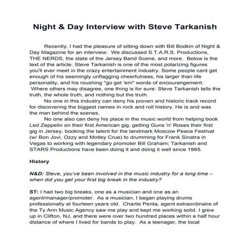 Night and Day Interview | PDF