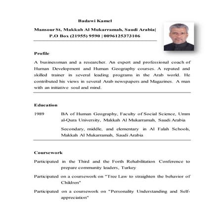 Badawi Kamel cv | PDF