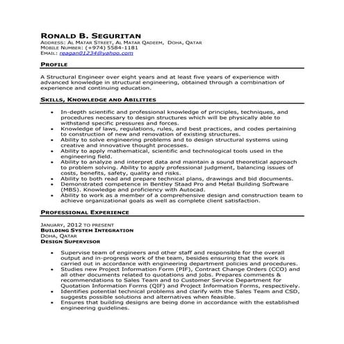 Ronald Seguritan CV | PDF