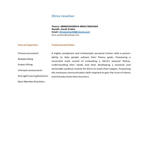 Dina's CV | DOCX