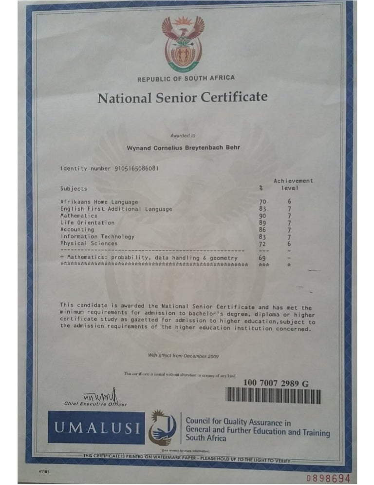 Matric Certificate matric-certificate