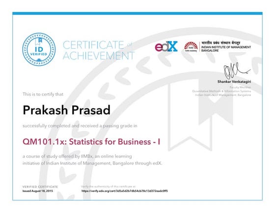 IIMBx OM101.1x Certificate _ edX | PDF | Education