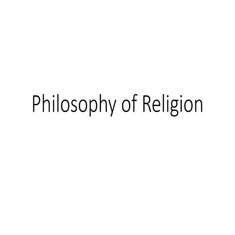 Philosophy of religion | PPT