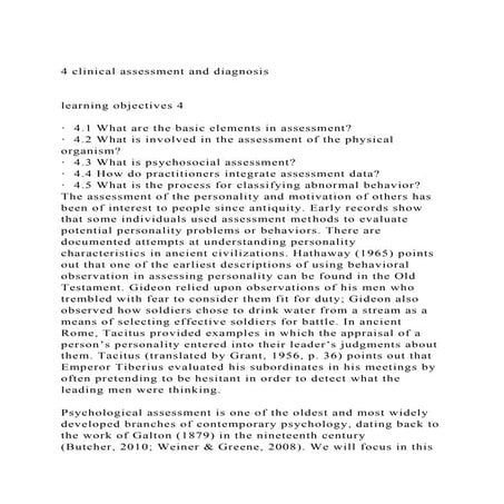 4 clinical assessment and diagnosislearning objectives 4.docx
