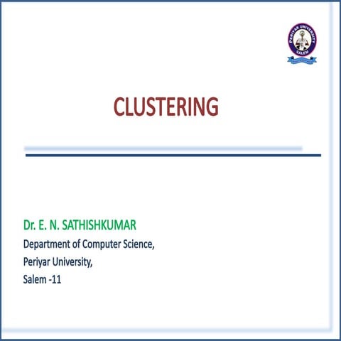 4 Clustering Pptx Data Mining Data Analytics Pptx