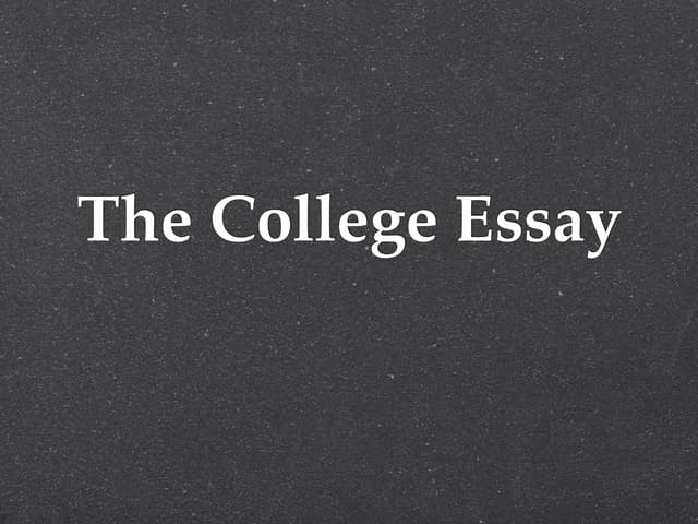 College Essays: Yellow, Red, Green Flags | PPTX