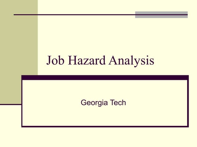Job Safety Analysis Training | PDF
