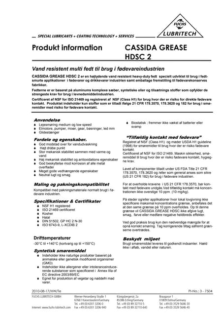 Tds cassida fluid vp 100 dk | PDF