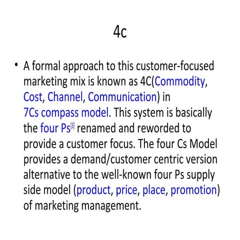 4c's & 7c's of marketing | PPT