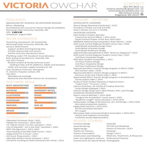 Victoria Owchar Resume | PDF