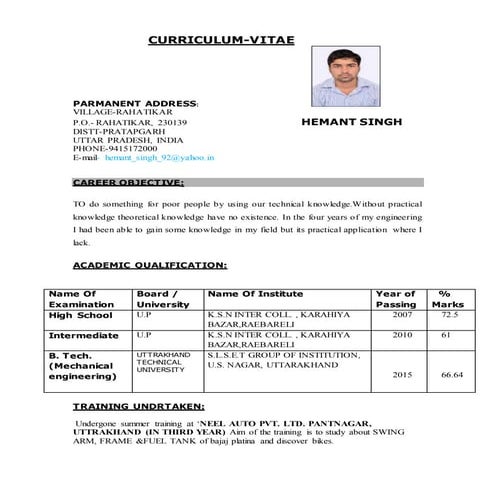 hemant cv | DOCX