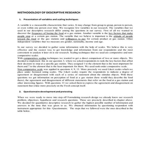 METHODOLOGY OF DESCRIPTIVE RESEARCH | DOCX