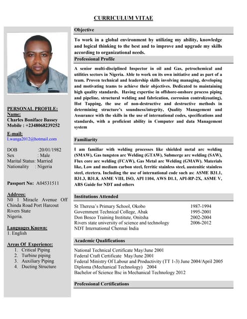 LEEA -LIFTING INSPECTION ENGINEER CV | DOCX