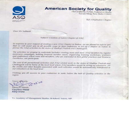 ASQ Letter | PDF