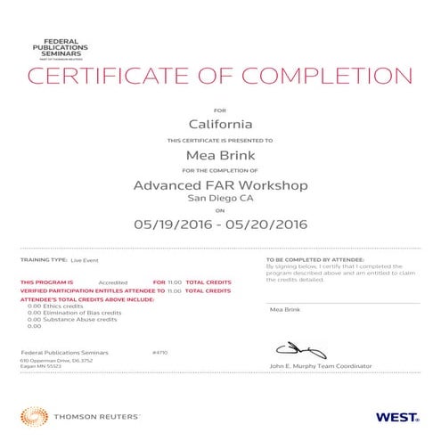 Advanced FAR Certificate | PDF