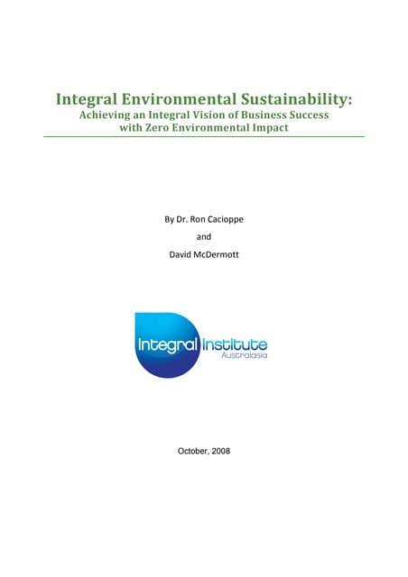 A Maturity Model For Integrating Sustainability In Projects And Project ...