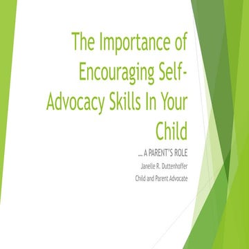 Self-Advocacy Skills 11-15-14 | PPTX