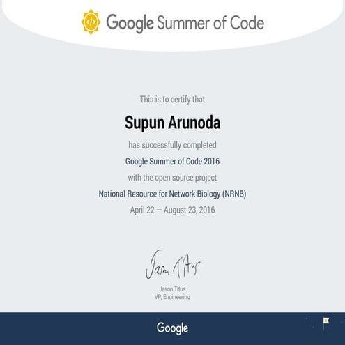 gsoc_student for Supun Arunoda | PPT