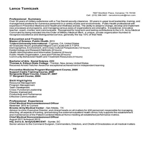 Lance Tomiczek Resume | DOCX