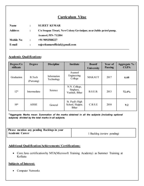 B.tech(Information Technology) | DOCX
