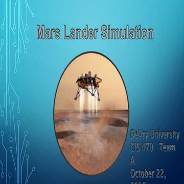 Project Presentation - Mars Landing Simulation - Team A | PPTX ...