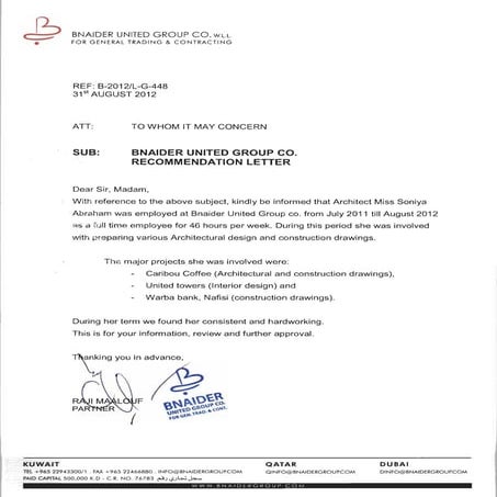 Bnaider letter | PDF