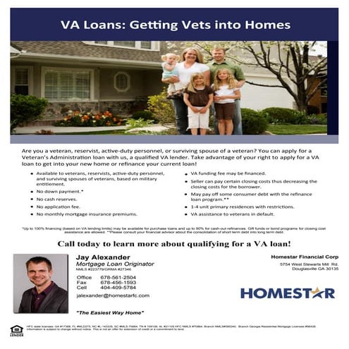 VA Flyer | PDF | Home Financing | Personal Debt