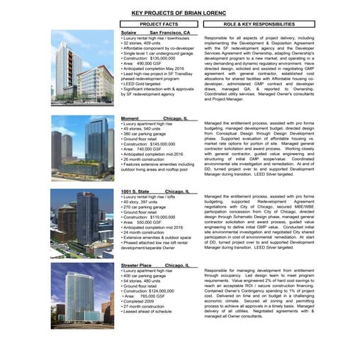 Key Projects Summary | PDF