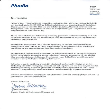 Phadia - Interrimsbetyg | PDF