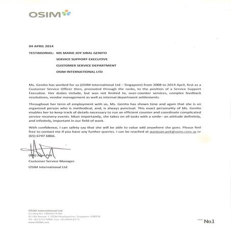 Marie Joy Sibal Genito.testimonial | PDF