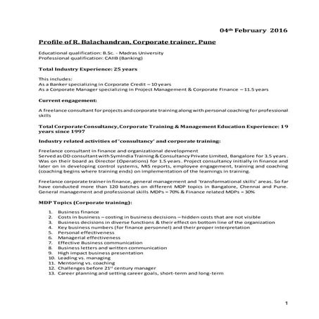 CV Bala - June 2016 - Corporate | DOCX