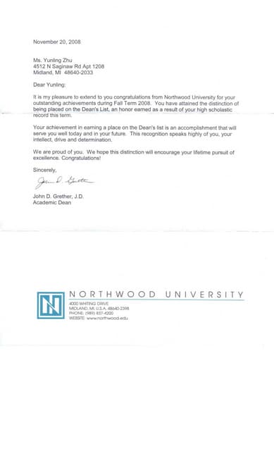 Letter from Dean | PDF