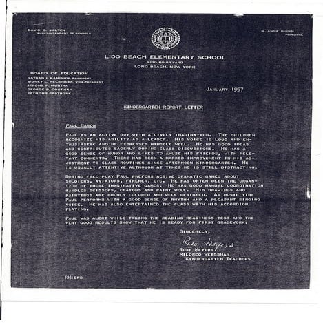 PB Kinder Report Card 1957 | PDF