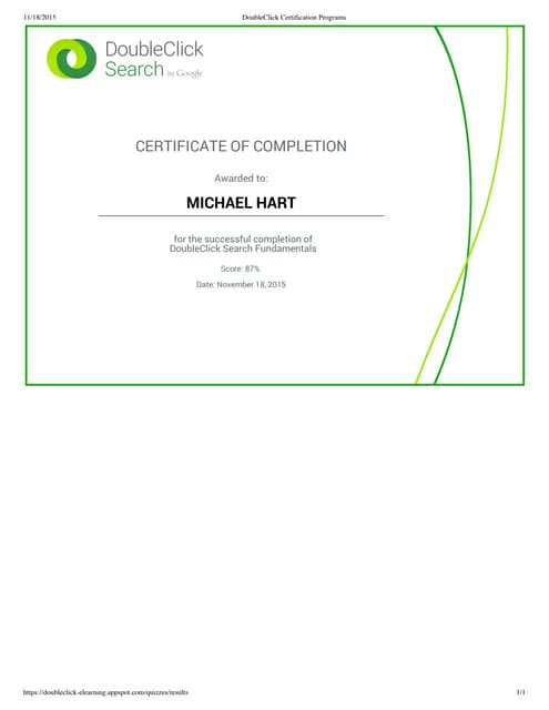 Analytics-Premium-DoubleClick Certification Programs | PDF