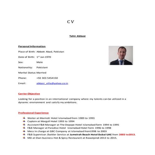 Mr.Tahir CV | PDF