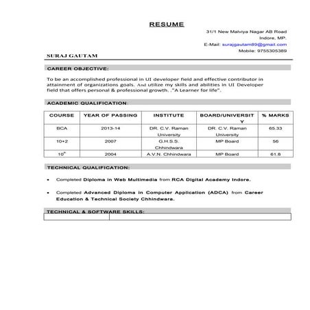 Suraj_resume | DOC