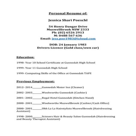 Resume 2 Jess | PDF