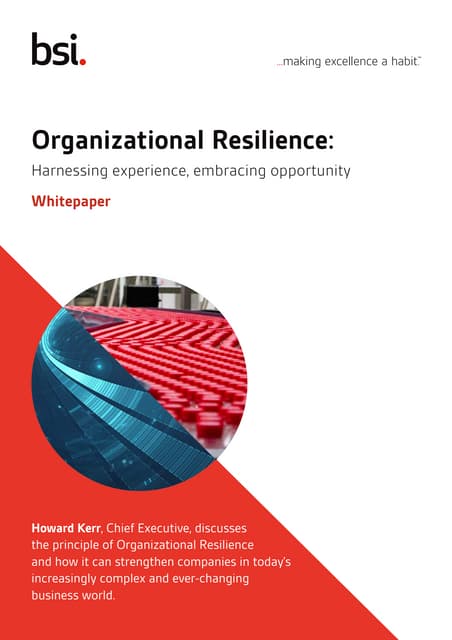 ISO 22316 organisational resilience gareth jones | PDF | Business ...