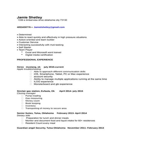 jamie shetley resume | PDF