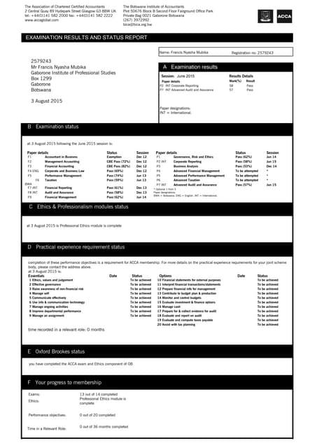 ACCA FUNDAMENTAL LEVEL CERTIFICATES | PDF