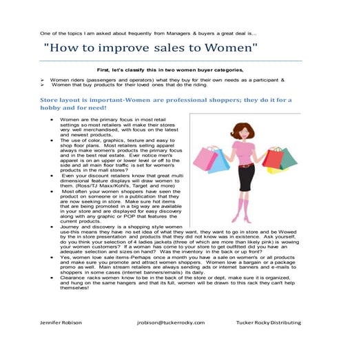 How to sell to Women | DOCX