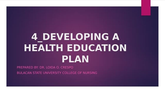 School Health and Wellness Programme -.pptx | Children\'s Health ...