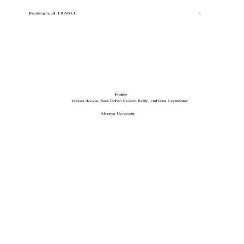 FRENCH PROJECT Paper | DOCX