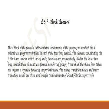 Class Xii Chemistry Chap 4 D And F Block Pptx