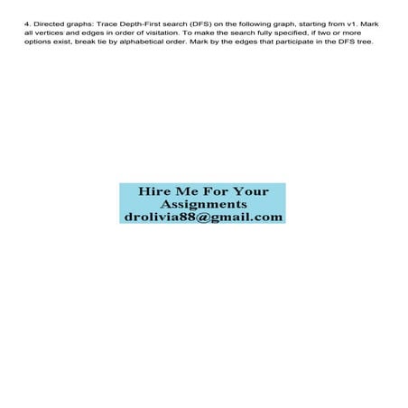 4 Directed graphs Trace DepthFirst search DFS on the fo.pdf